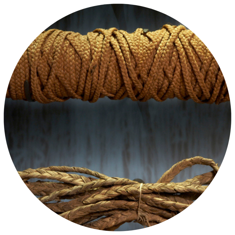 Wooden Ki‘i with a Sennit Cordage Pā‘ū – Hawaii Alive